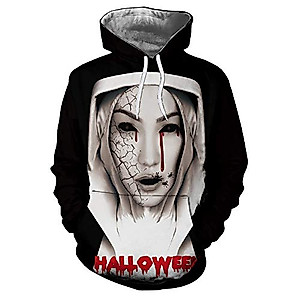 Cool Hoodies for Men, Thenlian Loves' Casual Autumn Winter 3D Printing Long Sleeve Hoodies Sweatshirt Blouse(Black, 3XL)