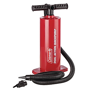 Coleman QuickPump Dual-Action Air Pump, High-Pressure Pump Inflates to 9 PSI, Includes 3 Valve Adapters & Extension Hose for Quick Inflation & Deflation