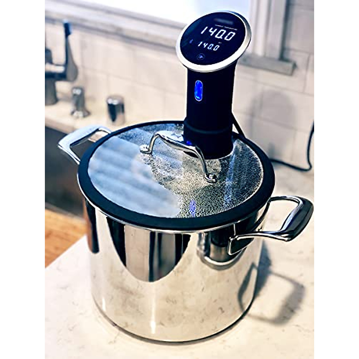Tuxton Home Chef Series Sous Vide Pot, 9.8-Quart, Silver