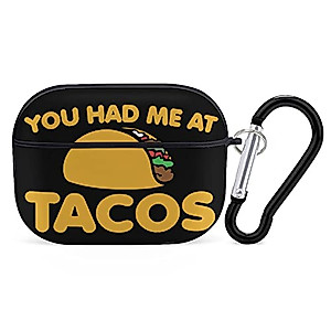 Sedoied You Had Me at Taco All Over Printed Case for AirPods Pro Cover Earbuds Headset Storage Bag Protective Cute, black, One Size (Sedoied)