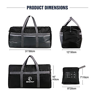 REDCAMP Extra Large Duffle Bag Lightweight, 96L Water Resistant Travel Duffle Bag Foldable for Men Women, Black