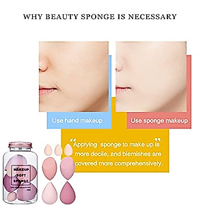 7 Pcs Multi-color Makeup Sponge Set, Foundation Blending Beauty Blender, Flawless for Liquid Creams and Powders