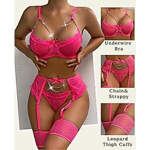 Avidlove Valentines Lingerie Sexy Lingerie Sets Pink Womens Lingeries Plus Size Lace Underwire Naughty Classy