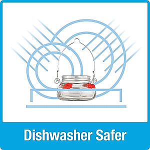 Nature's Way Bird Products MJF1 Nature's Way Mason Jar Hummingbird Dish Feeder, Clear 4" dia.