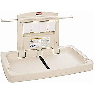 Rubbermaid Commercial Horizontal Baby Changing Station, 33.25-Inch Length x 21.5-Inch Width x 4-Inch Height, Light Platinum (FG781888LPLAT)