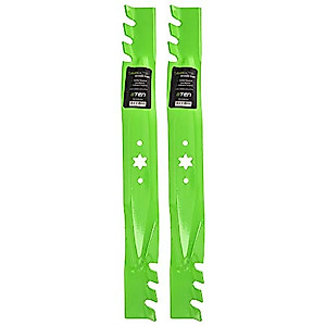 8TEN LawnRAZOR Mower Blade Set for Cub Cadet MTD Troy Bilt LTX1040 RZT-L42 942-04308-X 42-inch Deck (Heavy Duty Toothed Mulching)