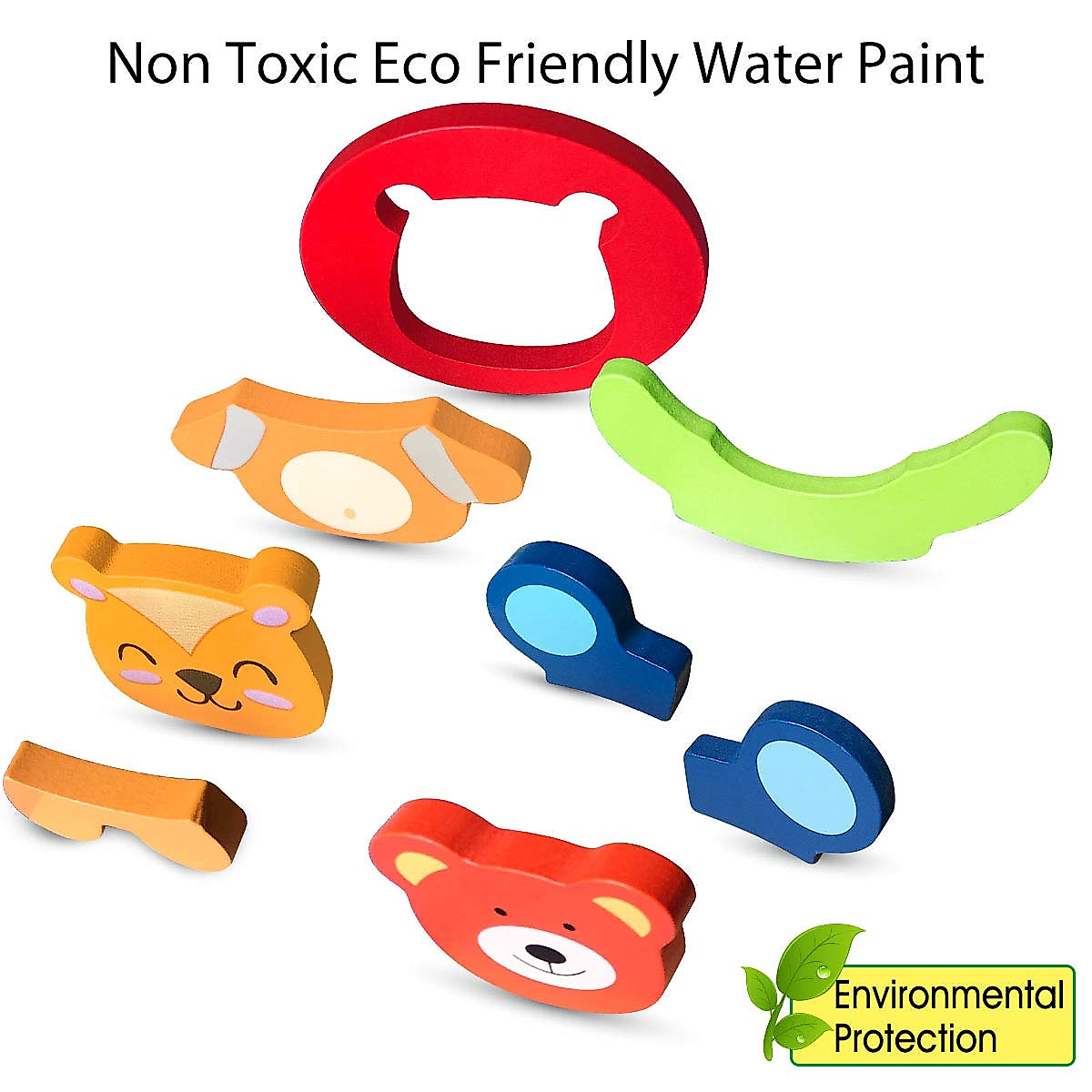 Wooden Toddler Puzzles, Montessori 6 Pack Animal Shape Jigsaw Puzzles for Child Kids Preschool Learning Educational Toys Gifts for 1 2 3 Year Old Boys Girls