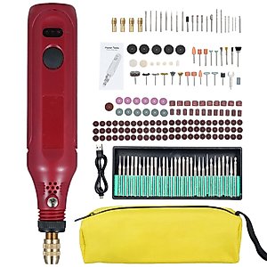 Mini Rotary Kit 3.7V Mini Grinder with 3 Variable Speed 197Pcs Accessories Electric Grinder Pen Rotary Kit for Polishing ing Engraving Grinding and DIY Crafts