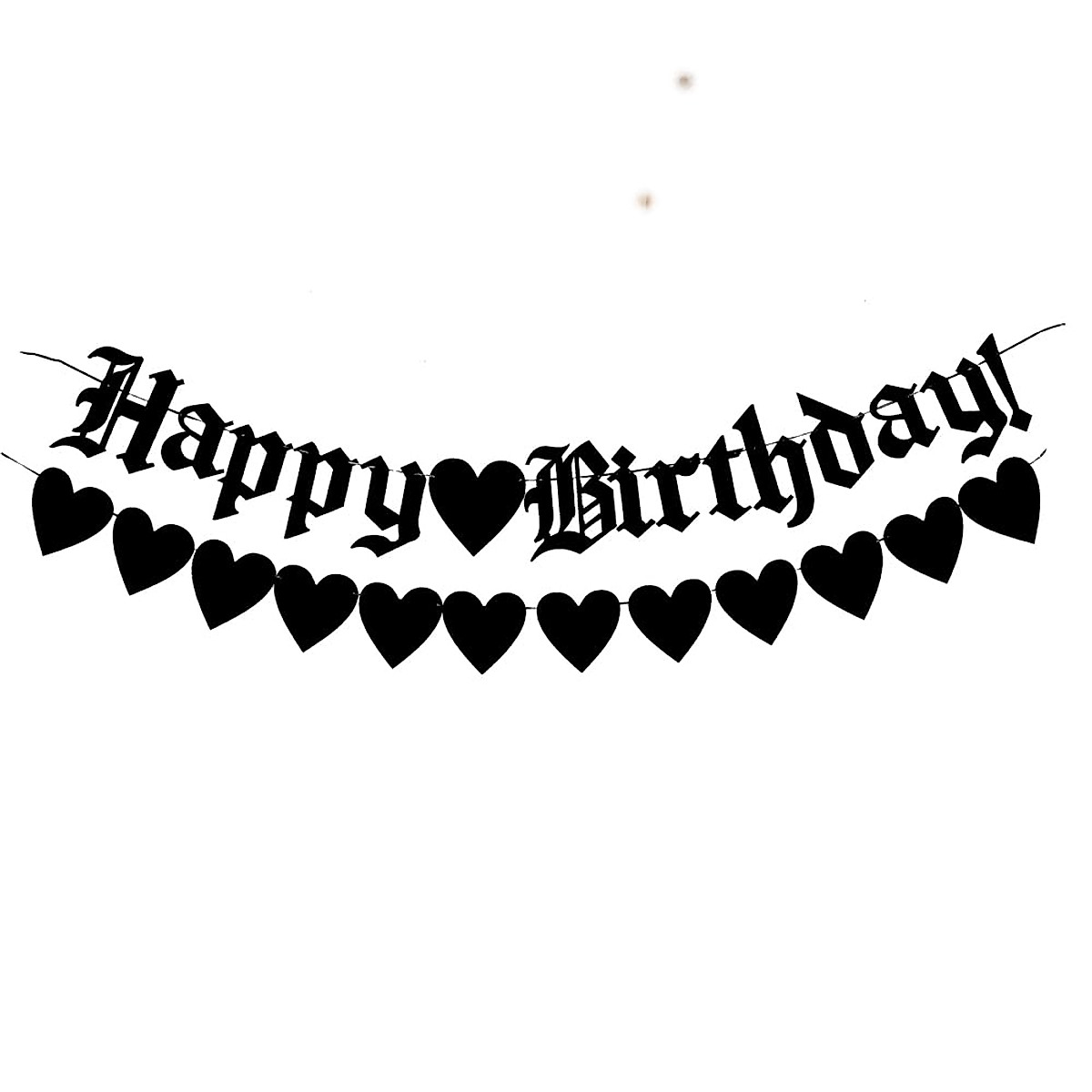 Gothic HAPPY BIRTHDAY Banner,Celebrate the occasion with this fun, quirky, alternative banner, Old English Gothic banners,for 20th 30th 40th Birthday