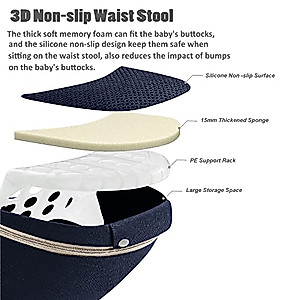 YSSKTC Baby Carrier Ergonomic Infant Carrier with Hip Seat Kangaroo Bag Soft Baby Carrier Newborn to Toddler 7-45lbs Front and Back Baby Holder Carrier for Men Dad Mom (Blue)