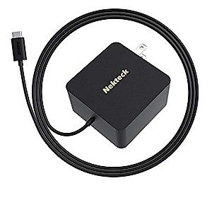 Nekteck 45W USB C Wall Charger with Power Delivery, Laptop Fast Charging Adapter Built-in 6ft Type C Cable Compatible with MacBook, Dell XPS, Surface Go, Pixel, Galaxy(NOT Ideal for Note10/S10/10+PPS