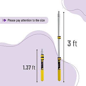 Bates- Extension Pole, 1.4 to 3 Ft Pole, Telescoping Pole, Paint Pole, Extendable Pole, Paint Roller Extension Pole, Painters Pole, Extension Handle, Telescoping Handle, Telescoping Paint Roller Pole