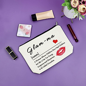 Sazuwu Grandma Gifts from Grandchildren Mother's Day Gifts Makeup Bag Grandma to Be Gifts Cosmetic Bag New Glamma Gifts First Time Retirement Gifts for Nana Birthday Christmas Gifts Travel Pouch