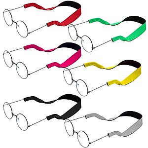 6 Pack Neoprene Glasses Straps Floating Sunglasses Eyeglass Strap Anti Slip Sports Safety Eyewear Retainer Holder for Adults Summer Water Sports Fishing Biking Hiking Rock Climbing Outdoor Adventures