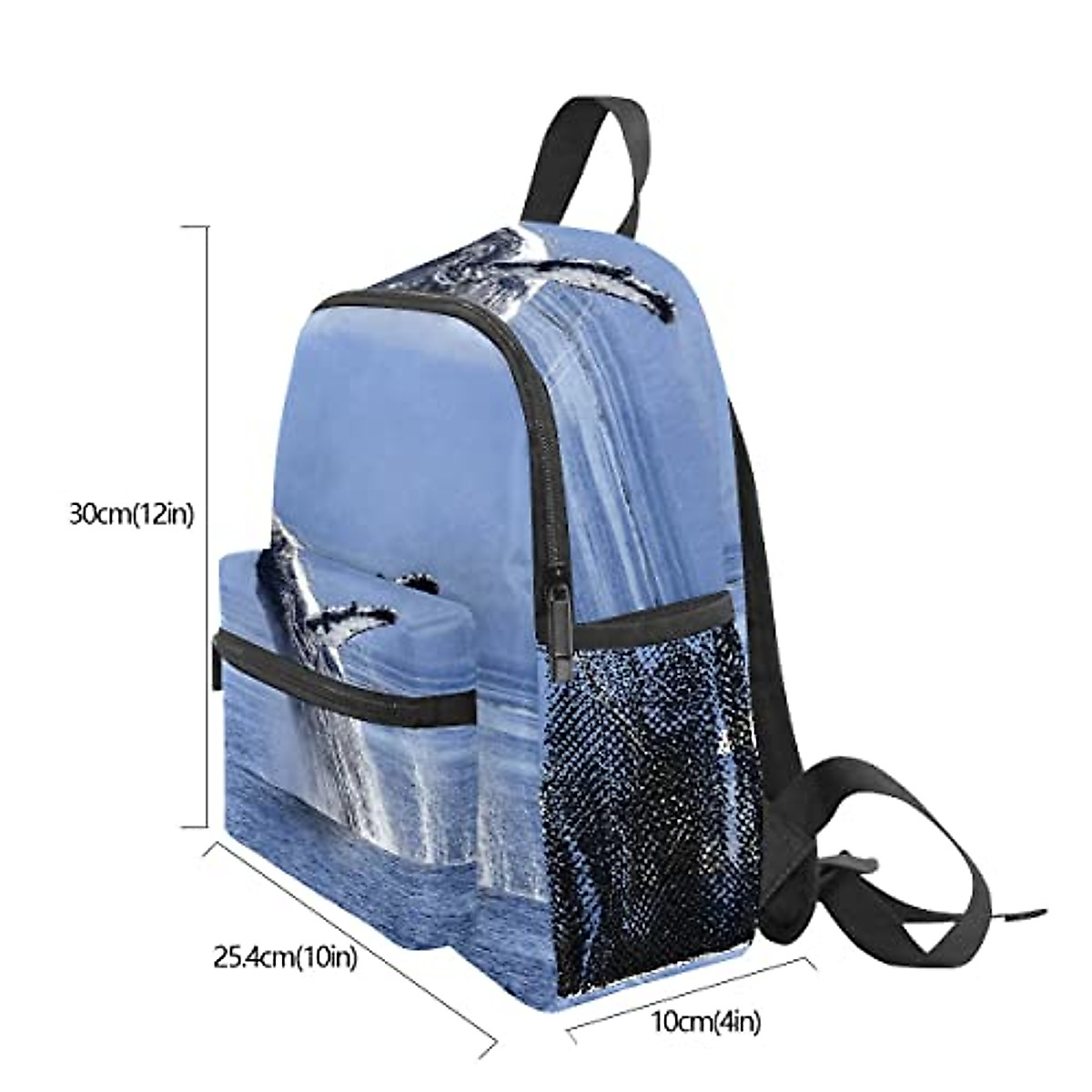 Girls Cute Mini Backpack Humpback Whales Natural Landscape Jumping Sea Small Backpack School Bag Lightweight Preschool Backpacks Fashion Backpack Purse for Women Travel Bag Daypack for Girls Boys