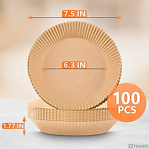 100Pcs Air Fryer Parchment Paper Liners - 6.3 Inch Non Stick Air Fryer Liners Disposable Baking Supplies Roasting Pan Liners for Air Fryer Accessories - Parchment Paper for Air Fryer Liner for Oven