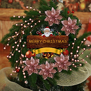 Trimgrace 12 Pack Pink Christmas Ornament Artificial Berry Stems 14" Fake Holly Berry Picks for Christmas Tree Vase DIY Wreath Crafts Home Decor