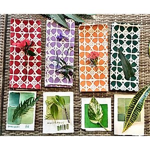 Handprinted Canvas Tote Bag, Reuseable Grocery Shopping Tote with Long Handles, Multipurpose, Sturdy 100% Cotton Canvas Shoulder Bag with Purple Fijian Tapa Print - Tabana Print, Purple