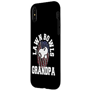 iPhone X/XS American Flag Fingerprint Patriotic Lawn Bowls Grandpa Case