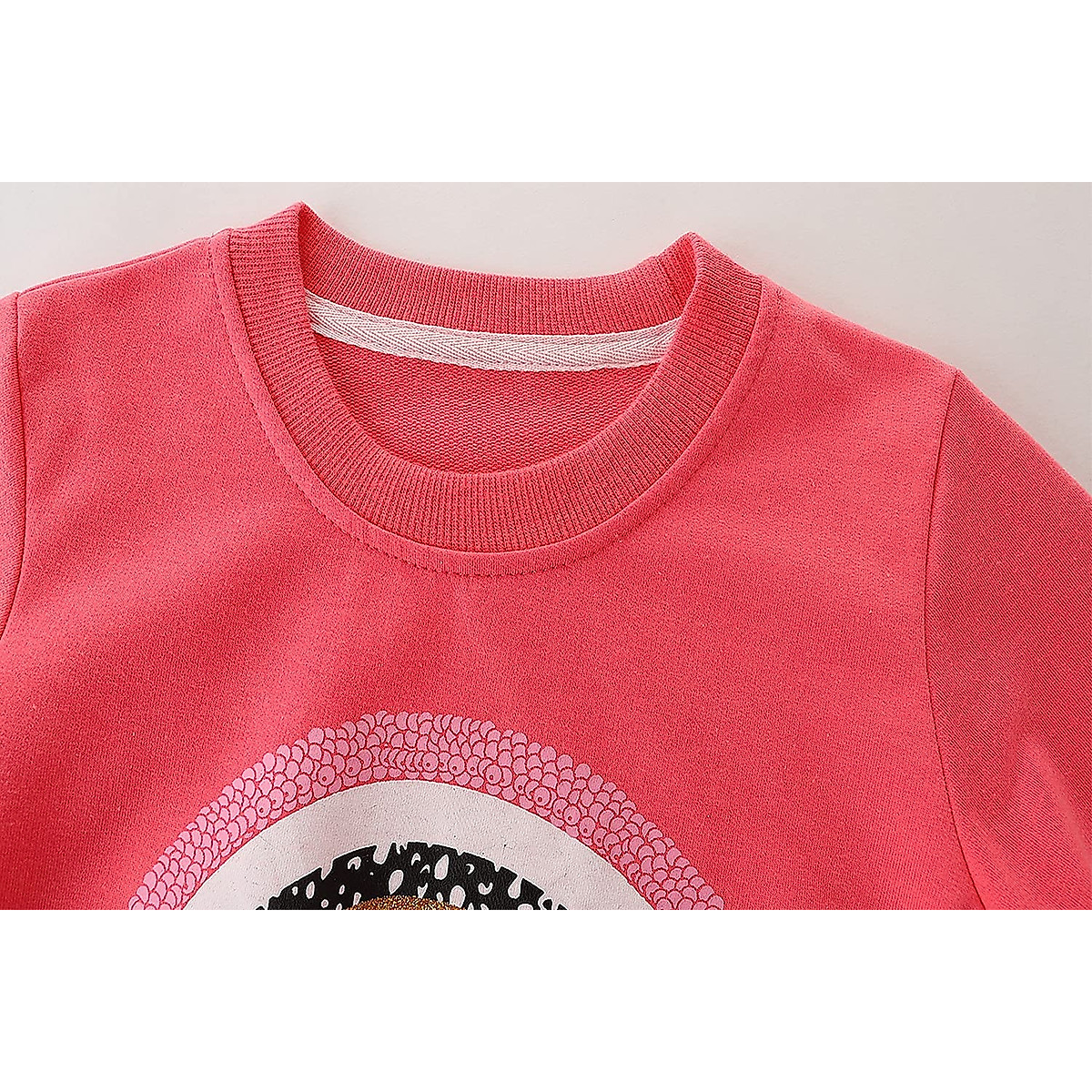Bumeex Toddler Girl's Sweatshirt Clothes Outfit,Rainbow Crewneck Christmas Clothing Pink 3t