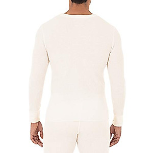 Fruit of the Loom Men's Classic Midweight Waffle Thermal Underwear Crew Top (1 & 2 Packs), Sandstone, X-Large