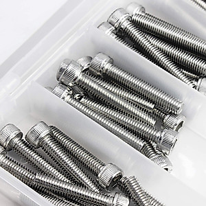 M6 x 30mm 35mm 40mm 45mm 50mm Socket Head Cap Screws Bolts 304 Stainless Steel Machine Metric Hex Socket Screw, 50PCS