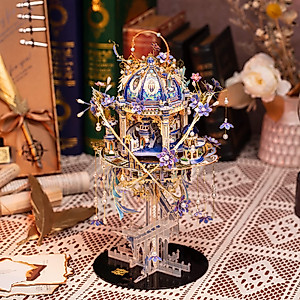 MU 3D Metal Puzzle for Adult Romeo and Juliet with Lighting Musix Box Set, Elf Palace Model Kits Miniature Building, Role-Playing Brain Teaser Love Gift Home Decor, 331pcs