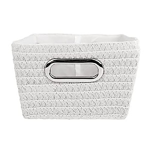 WENKO Storage Chromo White-Bathroom Basket, 28 x 19.5 x 12 cm