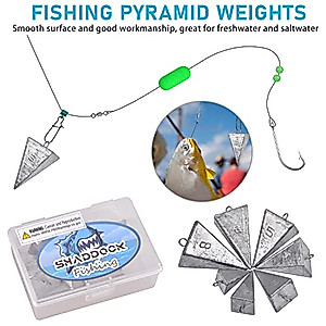 Pyramid Sinker Fishing Weights Surf Fishing Sinkers Saltwater Fishing Weights Fishing Gear Tackle 1oz-8oz (4pcs Mixed 1oz+2oz+3oz+4oz)