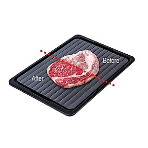 Generic Fast Defrosting Tray Frozen Meat, Heat Conduction Tray, Thawing Board Frozen Food, Thaw master tray non electrical, large drip tray, Oil Brush, Food Tong, Cleaning Sponge and Ice Cream Spoon