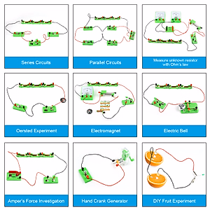 Sntieecr STEM Physics Electric Circuit Learning Starter Kit, Science Lab Basic Electricity Magnetism Experiment Education Kits for Junior Senior High School Students Electromagnetism Exploration