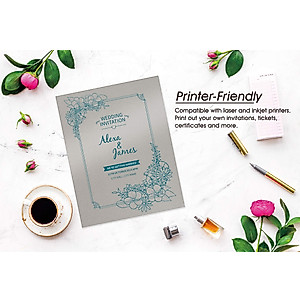 Silver Metallic Paper - 100-Pack Silver Shimmer Paper, Paper Crafting Supplies, Perfect for Flower Making, Ticket, Invitation, Stationery, Scrapbook Use, Printer Friendly, 120 GSM, 8.5 x 11 Inches