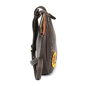 CHALA Sunflower Collection RFID Nylon Cross Body Bag (Navy 6.25 x 8)