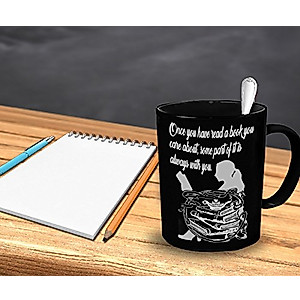 Book Lover Mug (Black) Once You Have Read A Book..., With Image Bookworm Gift, Novelty Gifts, Ceramic Coffee Cup By Vitazi Kitchenware (11 Ounces)