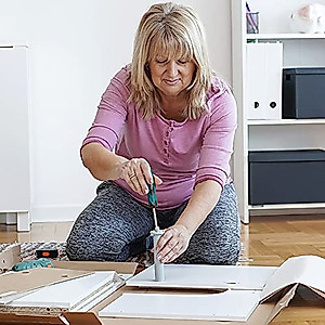 Magnetic Screwdriver Set,5 Pieces Slotted and Phillips Screwdriver with Ergonomic Comfortable Non-skid Handle,Permanent Magnetic Tips,Rust Resistant Heavy Duty Toolkit (Viridian Green)