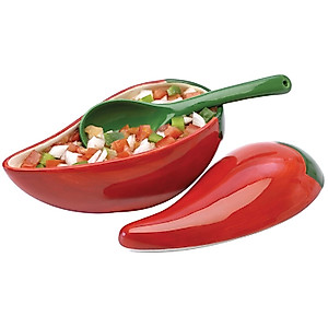 Prepworks by Progressive Salsa Bowl with Spoon - Great for Homemade Salsa and Pico De Gallo, Dips, Party foods, Condiments, Sauces and Toppings