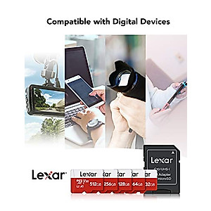 Lexar 32GB Micro SD Card 2 Pack, microSDHC UHS-I Flash Memory Card with Adapter - Up to 100MB/s, U1, Class10, V10, A1, High Speed TF Card (2 microSD Cards + 1 Adapter)