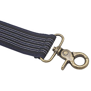 Timiot Mens Suspender 4 Swivel Strong Hooks Adjustable Braces Elastic Comfortable X Style Heavy Duty Strap (Navy White Stripe)