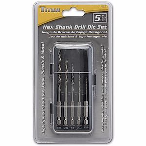 Titan 16505 Hex Shank Drill Bit Set - 5 Piece