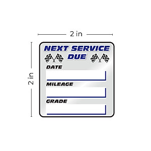 Oil Change/Service Reminder Stickers / 250 Clear Window Labels / 2" x 2" Checkered Flag Oil Change Reminders