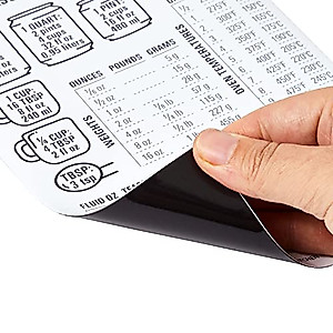 Talented Kitchen Measurement Metric Conversion Chart Magnet for Cooking, Refrigerator Magnetic White Vinyl with Weight, Liquid, Temperature for Fridge (5 x 7 in)