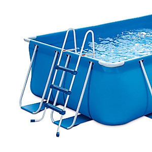 Summer Waves 42 Inch SureStep 3 Step Heavy Duty Steel Outdoor Above Ground Swimming Pool Ladder