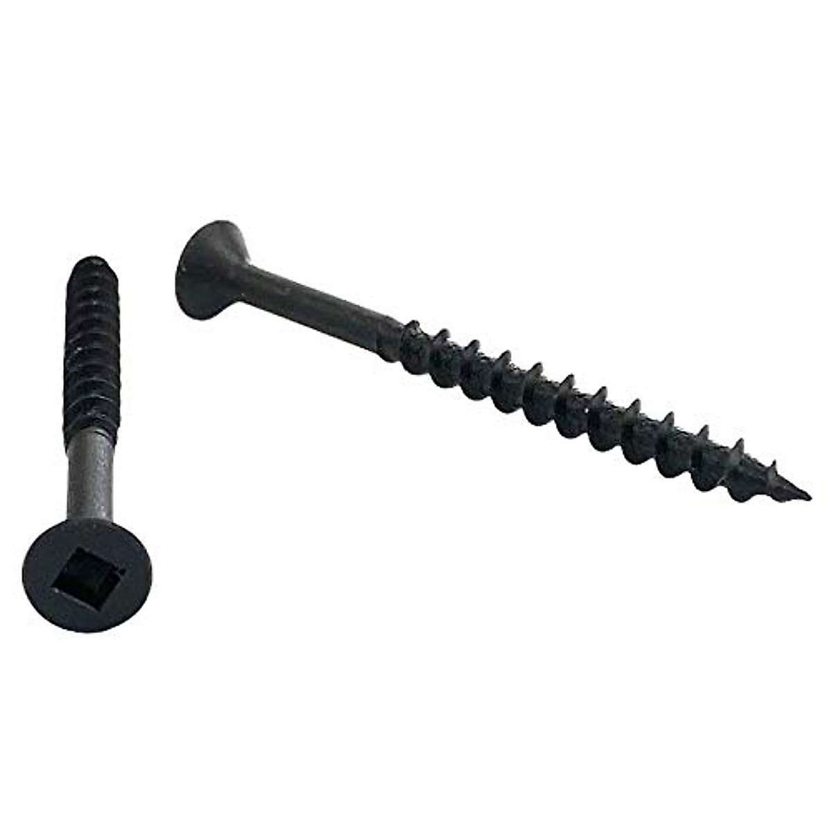 Cabentry Brand | Wood Screws | Flat Head | Square Drive | #8 | 2 Inch | Deep Thread | Sharp Point | Black Phospate Finish | 100 Pack