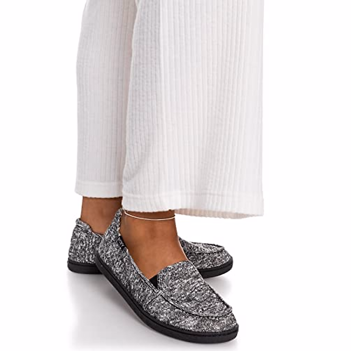 Roxy womens Minnow Faux Fur Slip on Shoe Sneaker, Black 214, 7.5 US