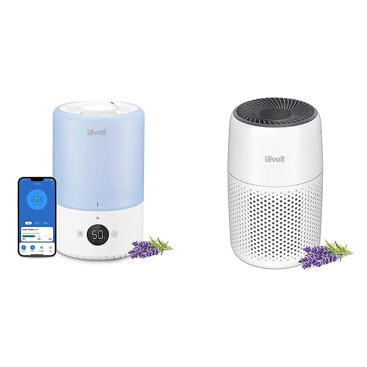 LEVOIT Smart Humidifier (Dual 200S) and Air Purifier (Core Mini) Bundle for Bedroom and Home