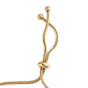 Shop LC Black Onyx Magic Ball Bolo Tennis Bracelet For Women Jewelry Ion Plated 18K Yellow Gold Adjustable Size 7.50" Birthday Gifts for Women