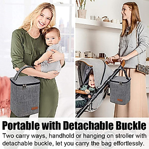 Baby Bottle Bag Insulated Breastmilk Cooler Bag with Ice Pack, Reusable Baby Bottle Tote Bag for up to 6 Bottles 4 Large 9Oz Bottles, Freezer Lunch Bag, Perfect for Daycare or Back to Work Nursing Mom