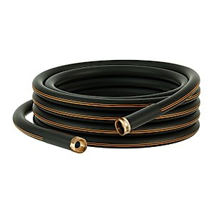 Atlantic Heavy Duty Garden Hose 30 ft x 5/8 Inch Black Color Flexible Water Hose with Solid Brass Fittings (30 Feet)