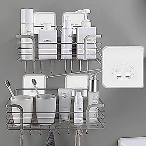 Shower Caddy Adhesive Replacement Stickers Hooks Adhesive Pack of 10 for Corner Shelf Basket Bathroom Shelf, Shower Caddy Hanging