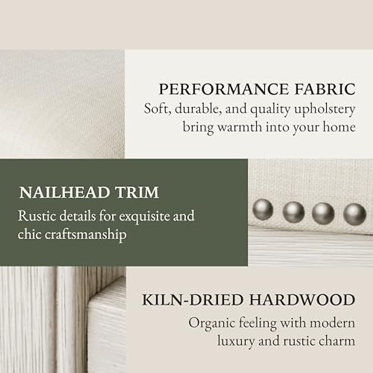 Maven Lane Adrien 26 Inch Counter Height Upholstered Backless Saddle Barstool in White Oak Finish with Natural Color Fabric Cushion Seat, Set of 2